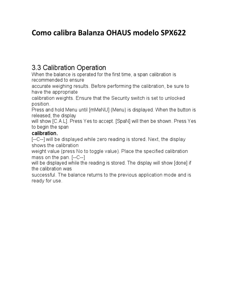 Manual Ohaus Spx622 | PDF