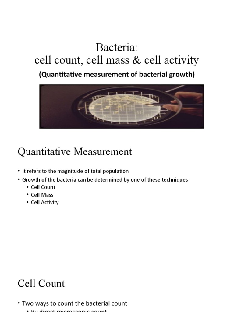 Topic 2e-Bacterial Cell Count, Mass & Activity | PDF | Bacteria ...