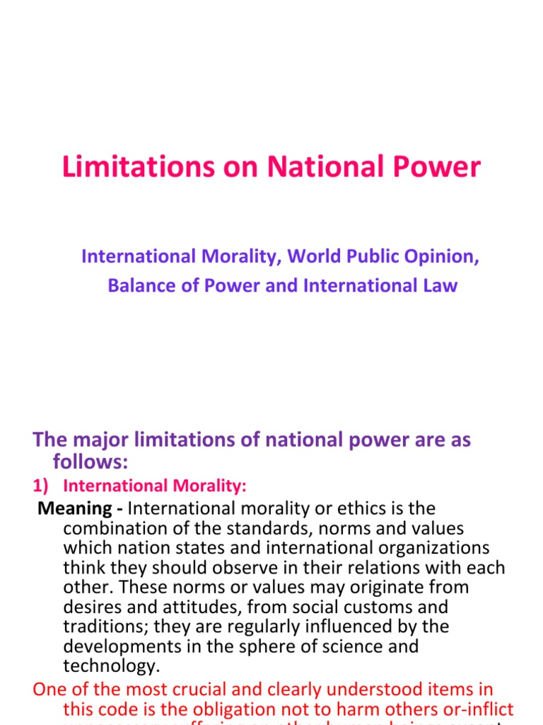 Limits of National Power Explained | PDF | Treaty | International Law