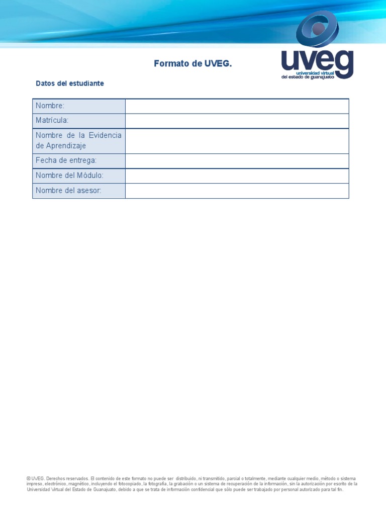 Plantilla UVEG, para Las Tareas | PDF