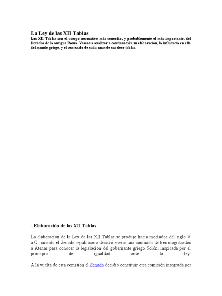 La Ley de Las XII Tablas | PDF | Roma antigua | Justicia