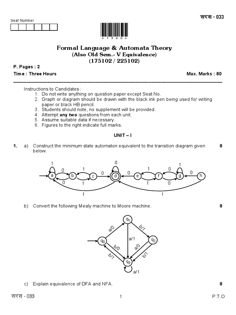 Flat Nmu Paper 5 Pdf Theory Of Computation Syntax Logic