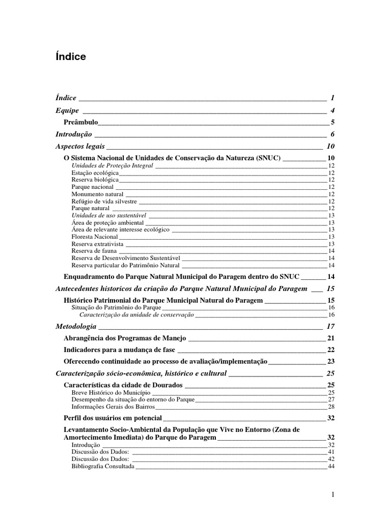 Plano de Manejo Paragem VOLUME 1 | PDF | Biodiversidade | Área protegida