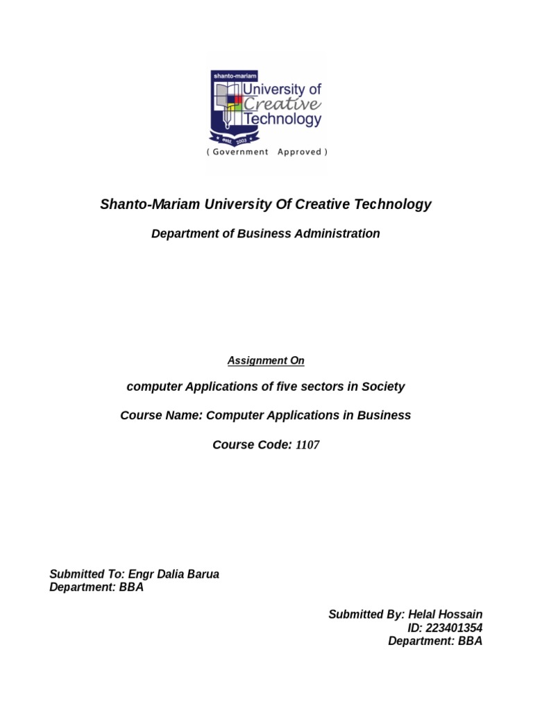 SMUCT Assinment Cover-Page | PDF | Internet | Banks