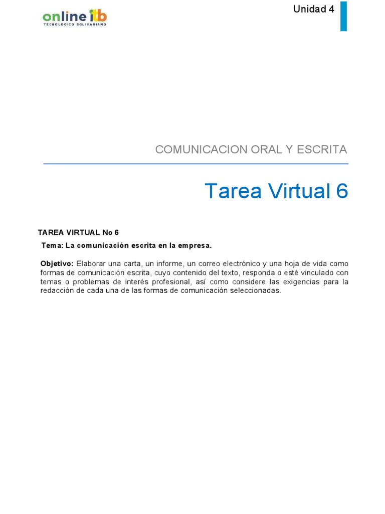 Tarea Virtual 6 Coe | PDF | Business | Comunicación