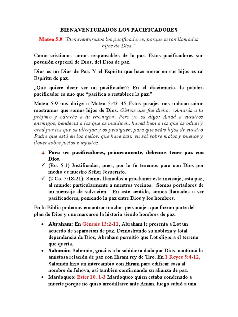 Bienaventurados Los Pacificadores | PDF
