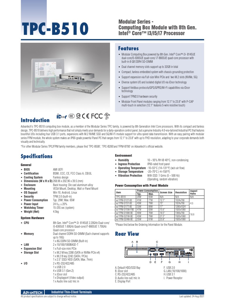 TPC-B510 DS (082421) 20210906174740 | PDF