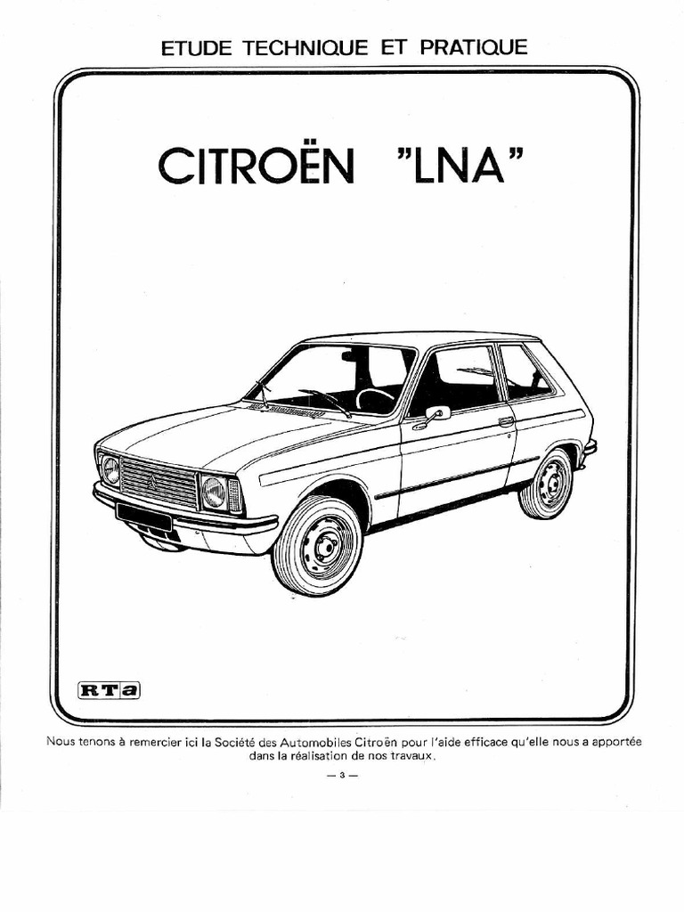 Revue Technique Automobile - Citroën LNA 2 Cylindres 652 cm3 (1976-1982 ...