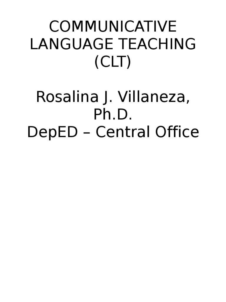 Communicative Language Teaching | Download Free PDF | Language ...