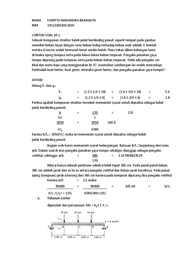 Analisis Kekuatan Balok Pelat Berdinding Penuh | PDF