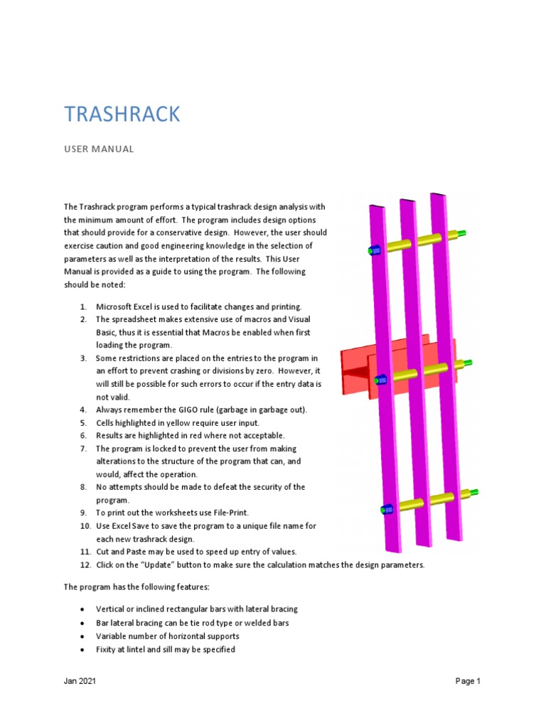 A Guide to Using the Trashrack Design Analysis Program | PDF | Strength ...