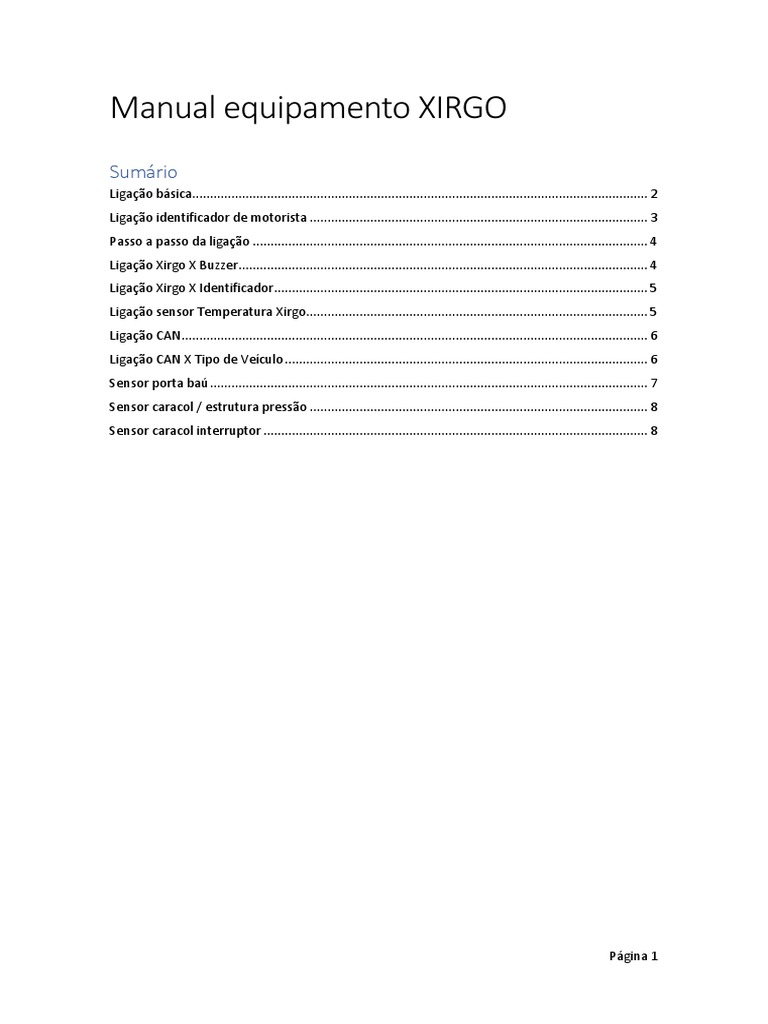 Guia completo de instalação e conexões do rastreador XIRGO | PDF