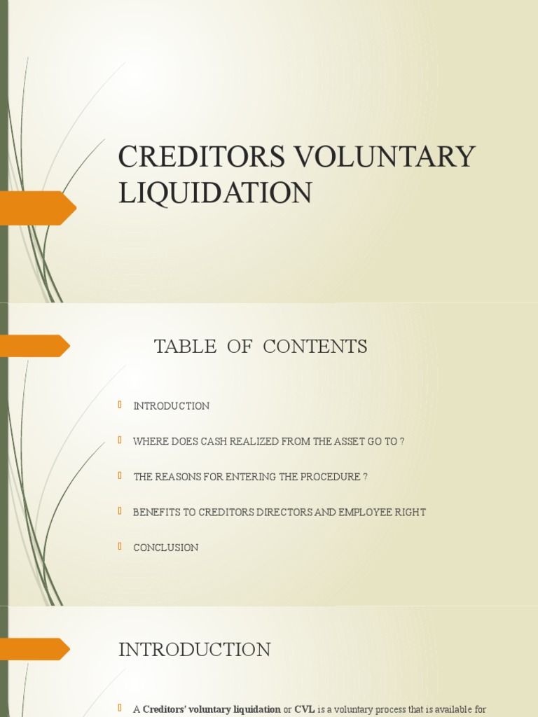 Creditors Voluntary Liquidation | PDF