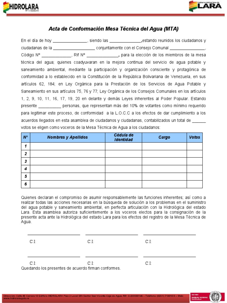 Acta de Conformacion Cmta Igc-Cm-003 FN | PDF