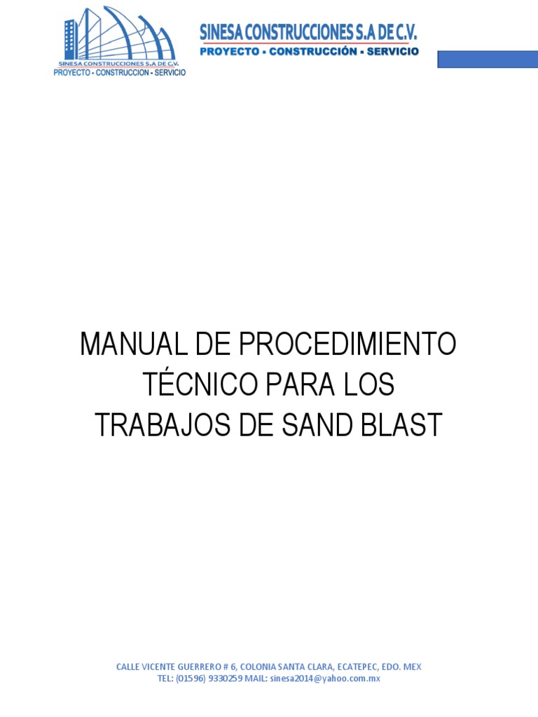 Procedimiento Tecnico de Sand Blast | PDF | Revestimiento | Abrasivo
