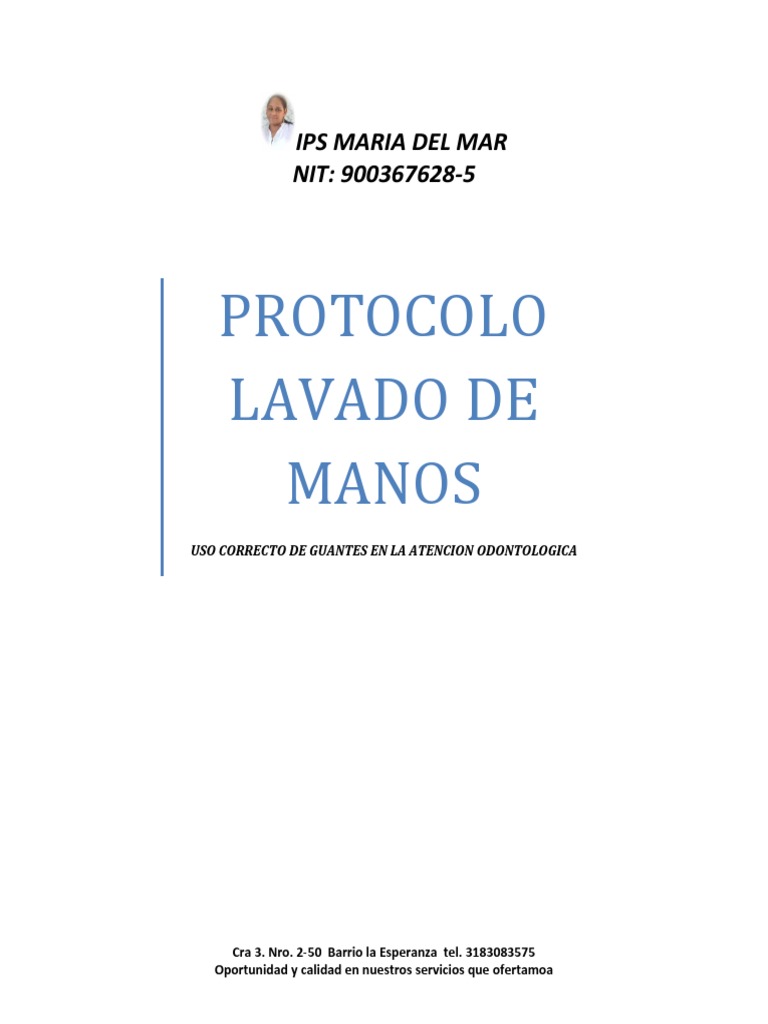 Protocolo de Lavado de Manos Ips Maria Del Mar | PDF | Lavado de manos | Especialidades Medicas
