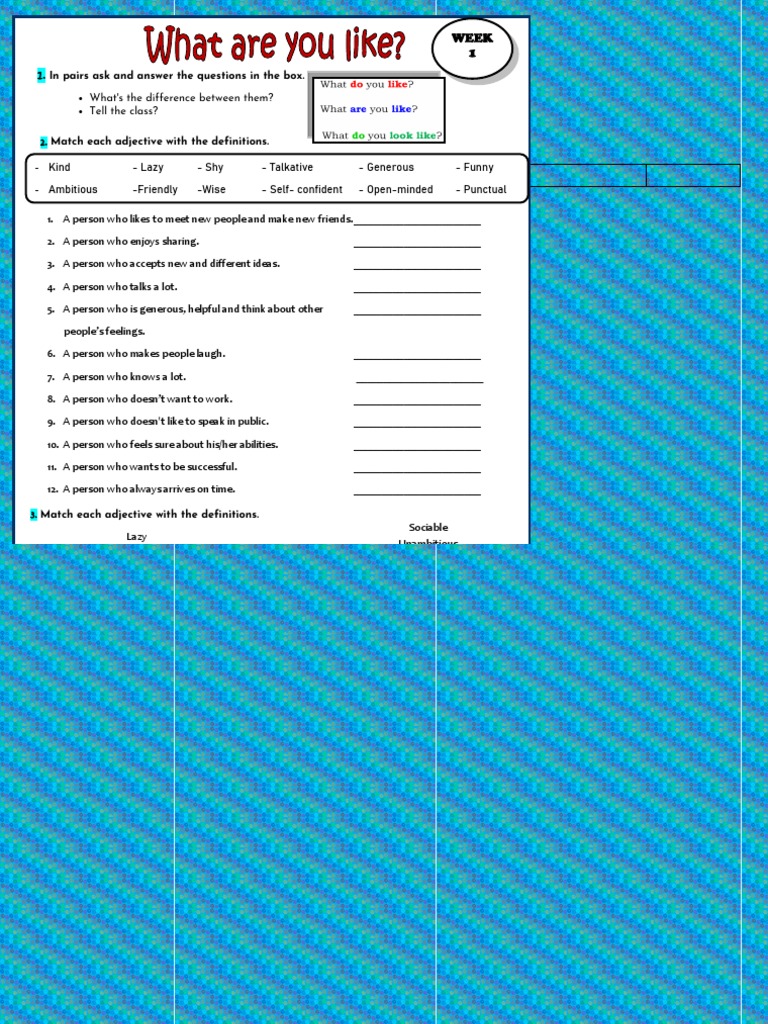 Vocabulary 1 - A1 | PDF
