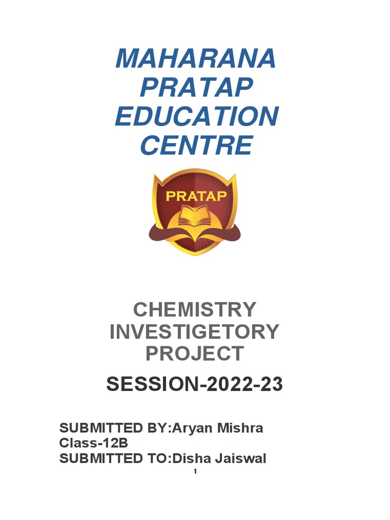 Aryan Mishra Chemistyr 1ST Age | PDF