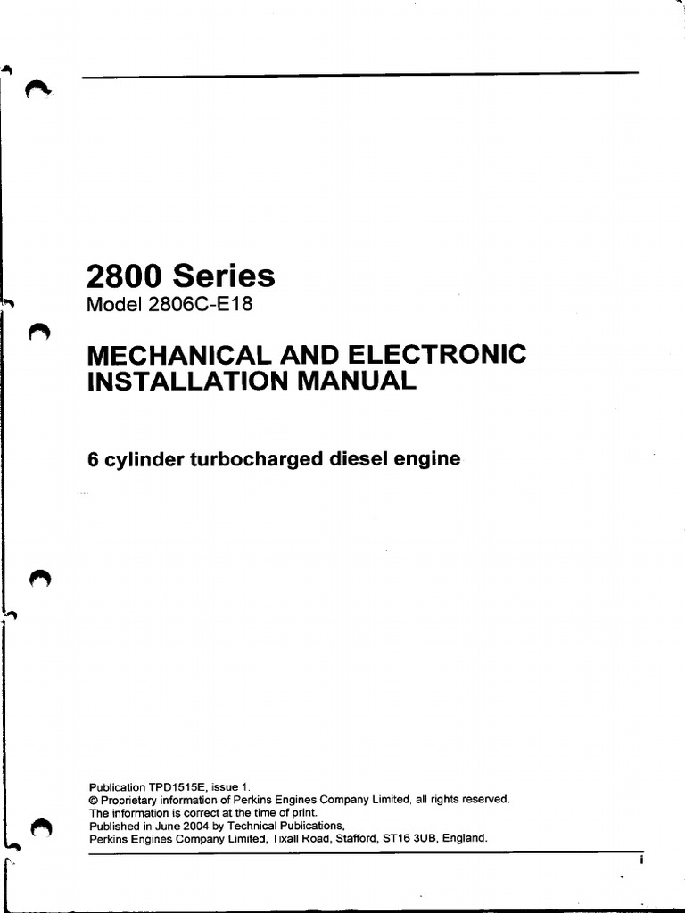2800 Series Model 2806C-E18 Perkins | PDF