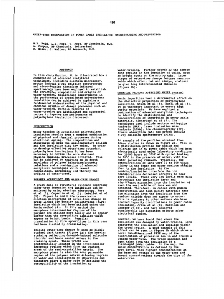 Water-Tree Degradation in Power Cable Insulation - Understanding and ...