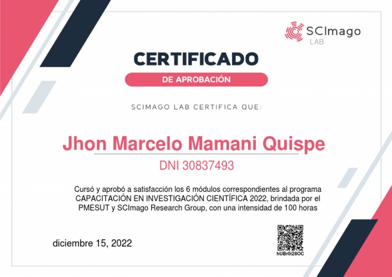 Certificado SCIMAGO-desbloqueado | PDF