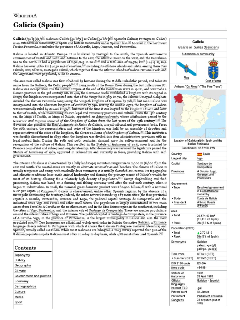 Galicia (Spain) | PDF | Santiago De Compostela