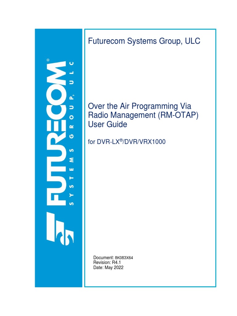 Over The Air Programming Via Radio Manager RM Otap User Guide | PDF | Computer File | System ...