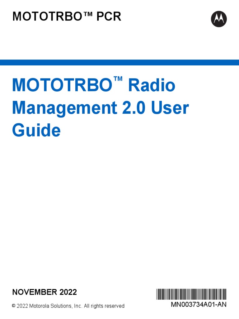 MN003734A01-An Enus MOTOTRBO Radio Management 2.0 User Guide | PDF ...