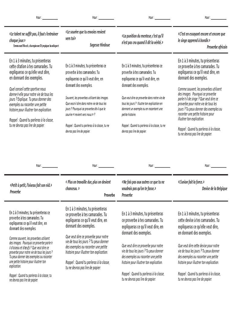 Proverbes et leçons de vie | PDF