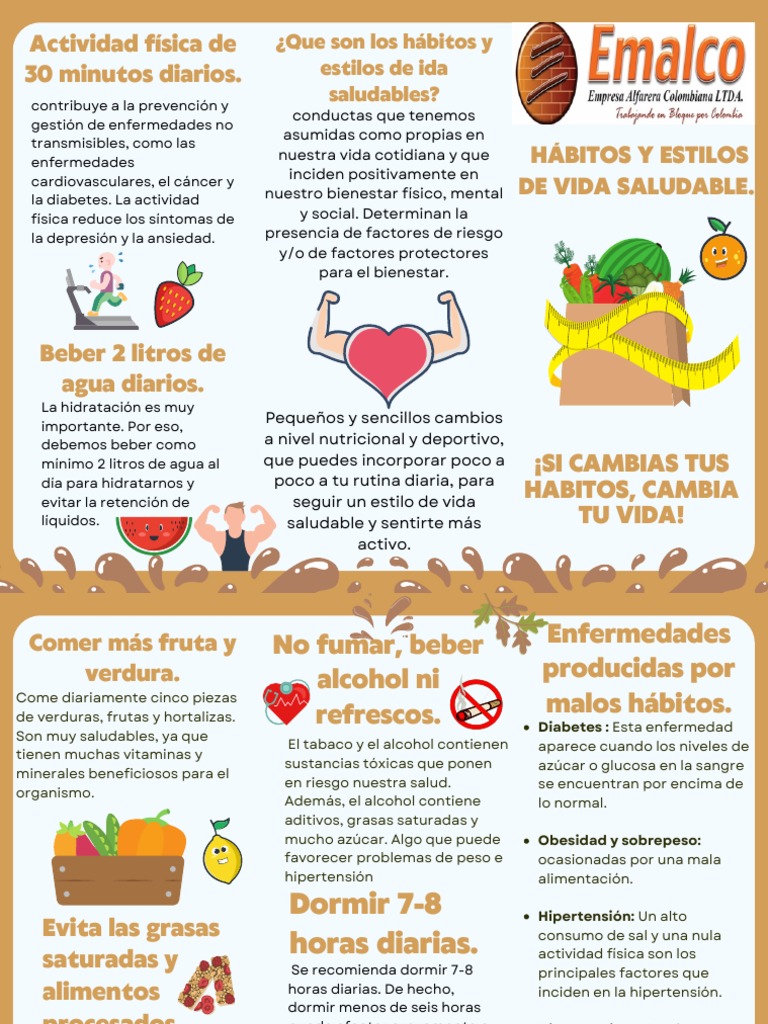 Folleto Estilos de Vida Saludable | PDF | Obesidad | Diabetes