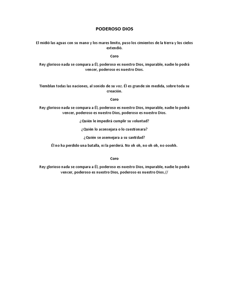 Poderoso Dios (PSG) | PDF