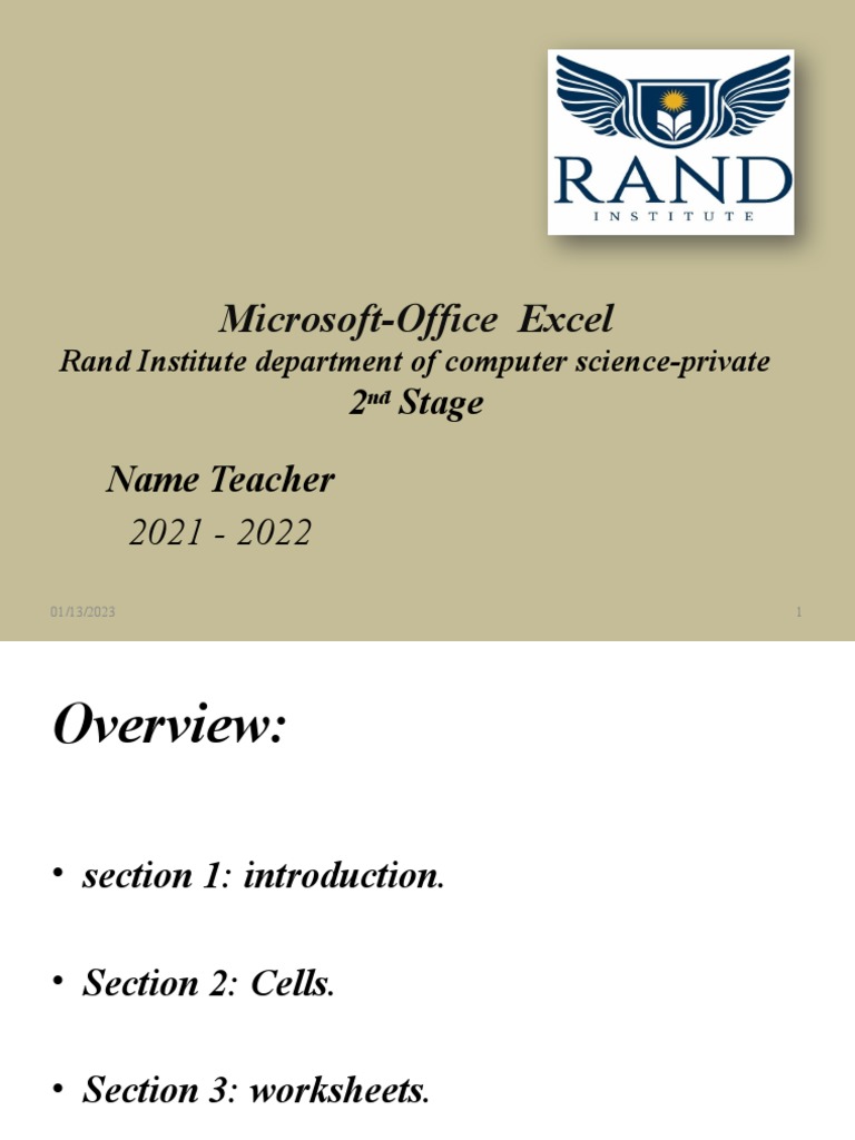 Excel-Lecture | PDF | Microsoft Excel | Spreadsheet Excel-Lecture | PDF | Microsoft Excel | Spreadsheet
