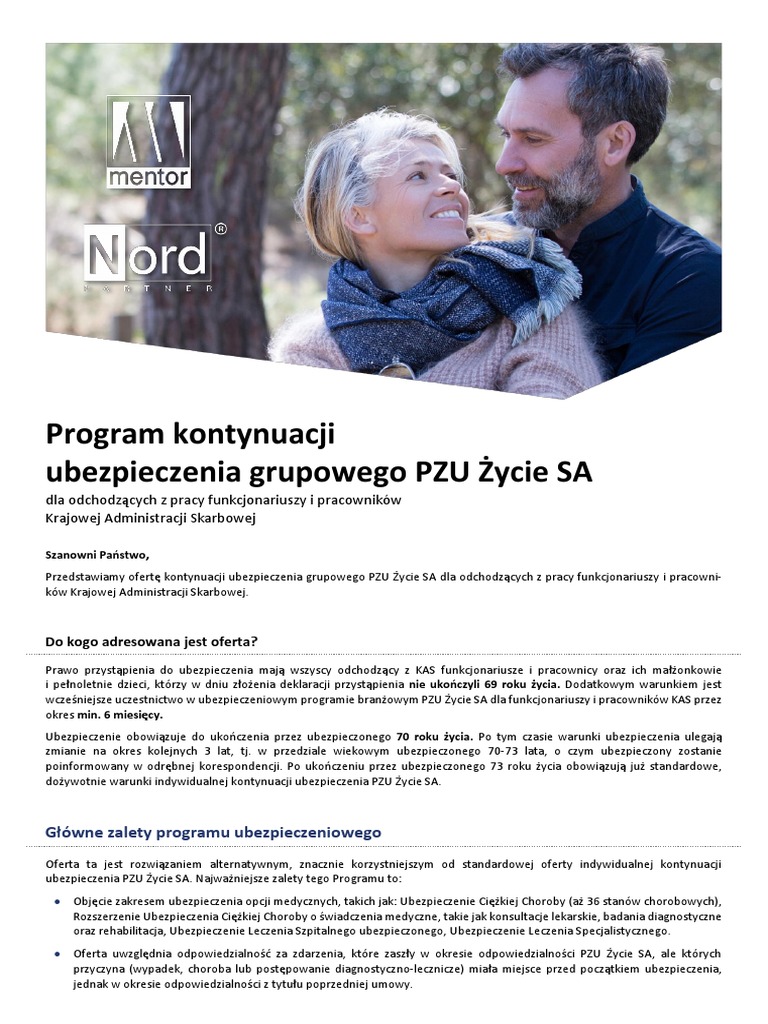 Broszura Program Kontynuacji Ubezpieczenia Grupowego PZU PDF | PDF
