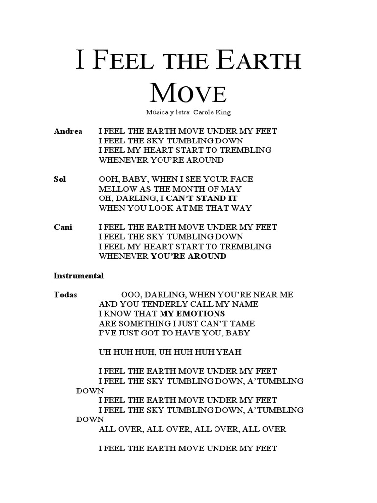 15 I Feel The Earth Move | PDF
