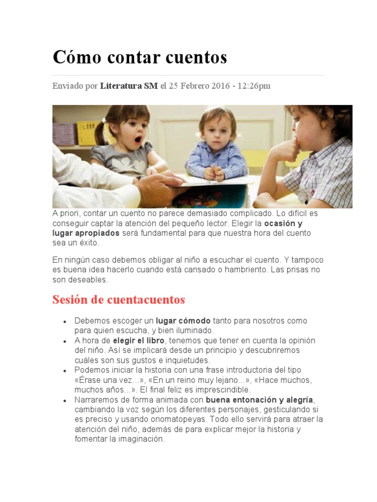 Cómo Contar Cuentos | PDF | Narración