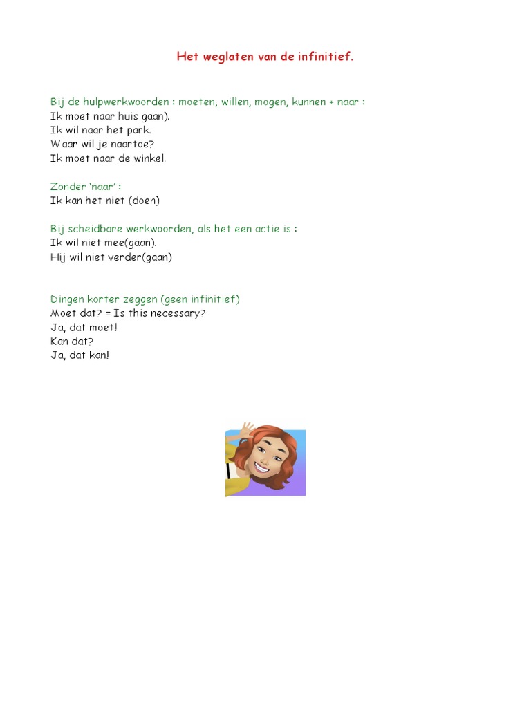 Uitleg Weglaten Infinitief | PDF