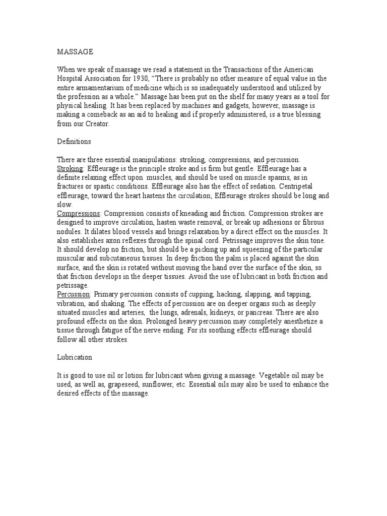 MASSAGE | PDF
