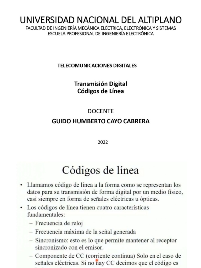 Guido H Cayo Cabrera - Tx Digital - Códigos de línea... | PDF