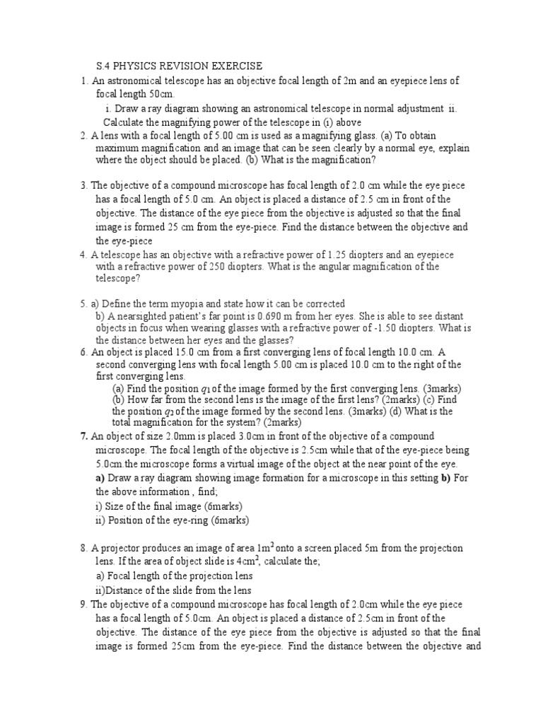 Phys Exercise | Download Free PDF | Optics | Electromagnetic Radiation