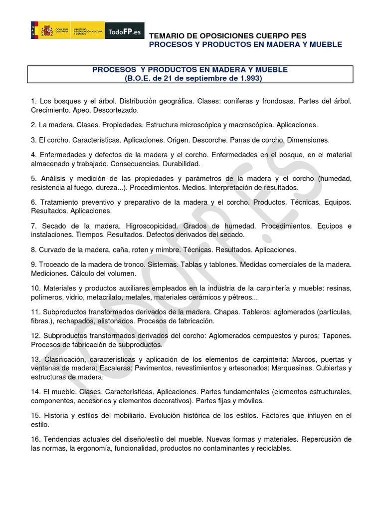 Procesos y Productos en Madera y Mueble Ok PDF | PDF | Madera | Carpintería