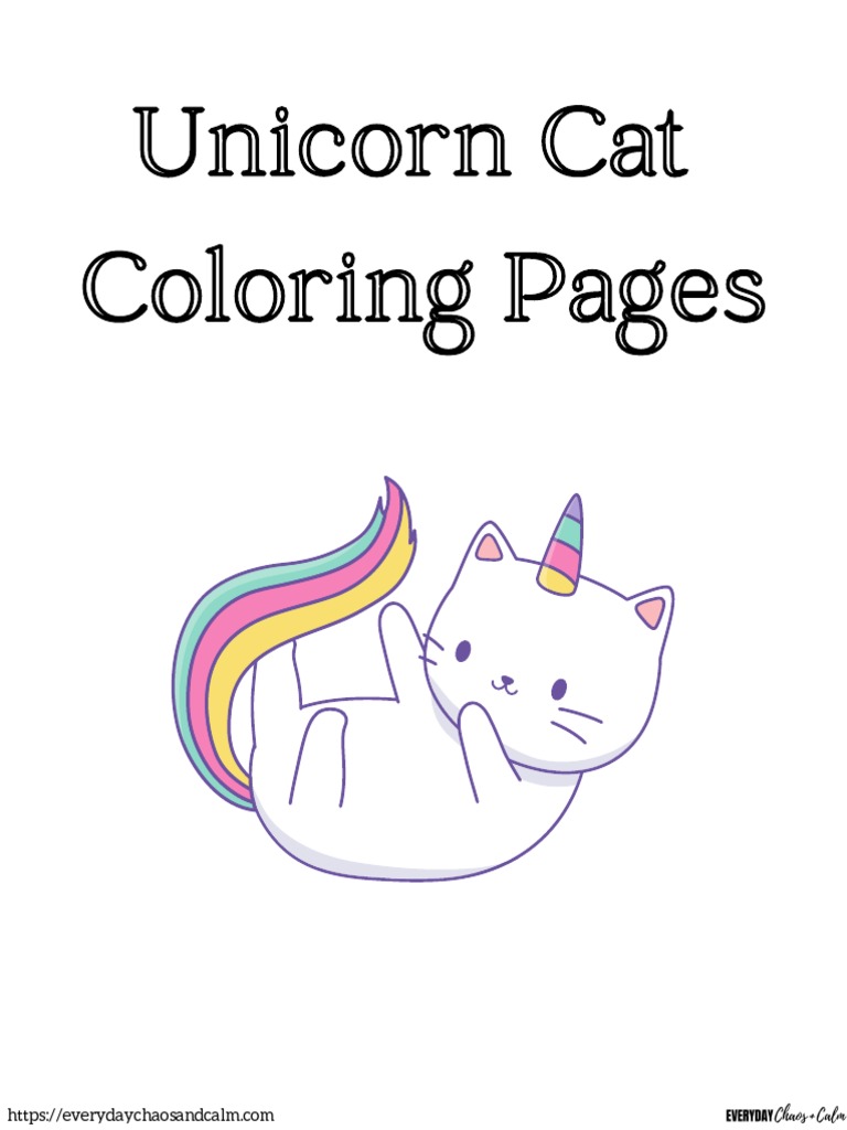 Unicorn Cat Coloring Pages | PDF