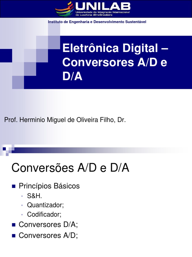 Eletrônica Digital Conversores Ad Da Pdf Conversor De Analógico