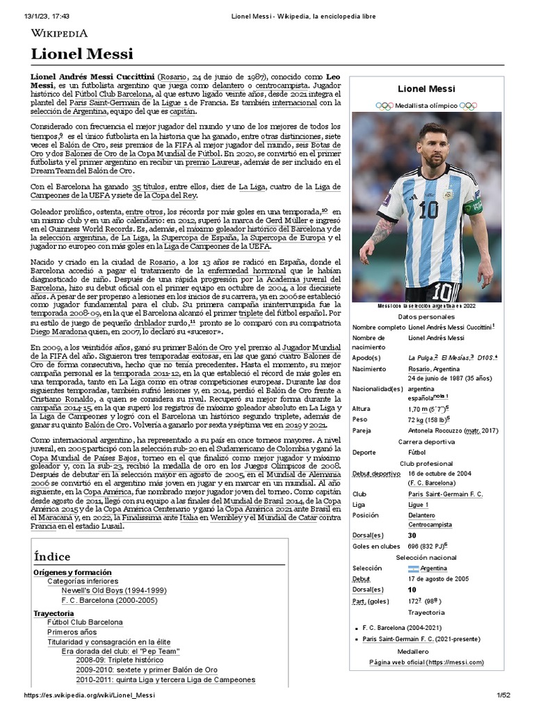 Lionel Messi | PDF | Lionel Messi | FC Barcelona