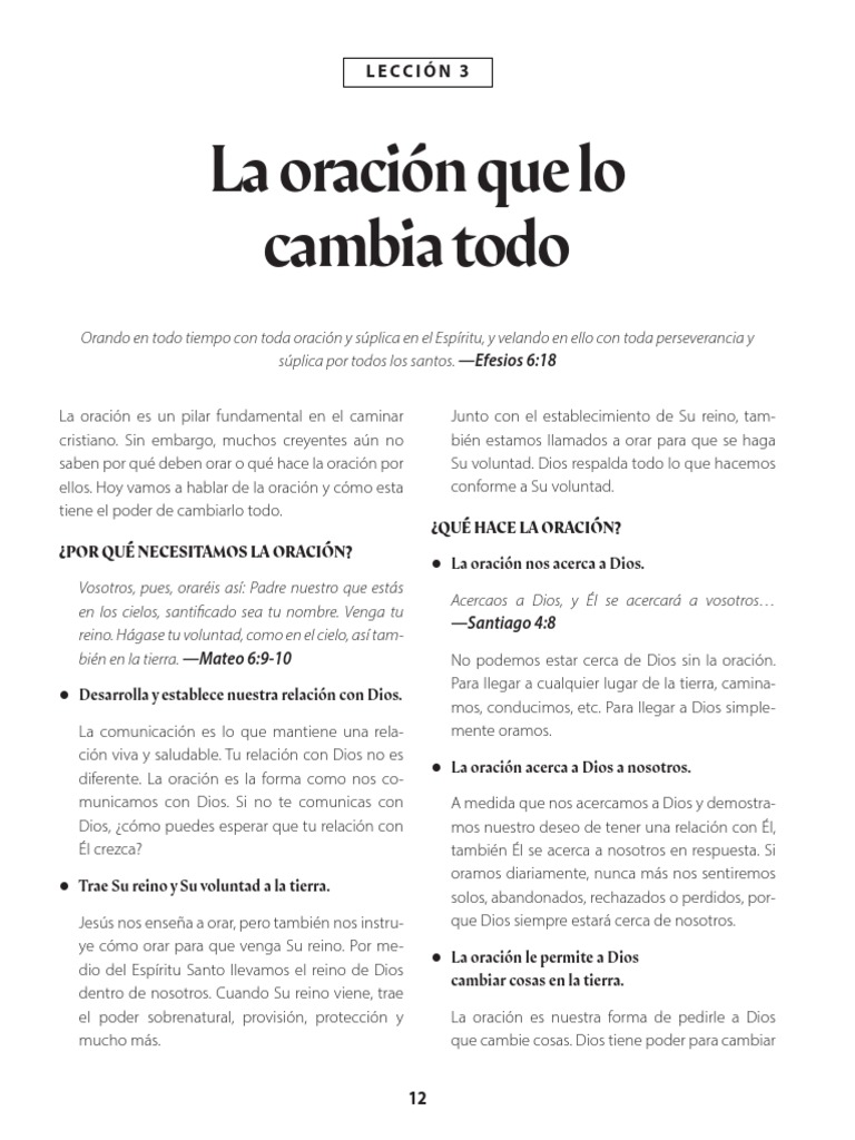 La oración que lo cambia todo | PDF | Oración | orador del Señor