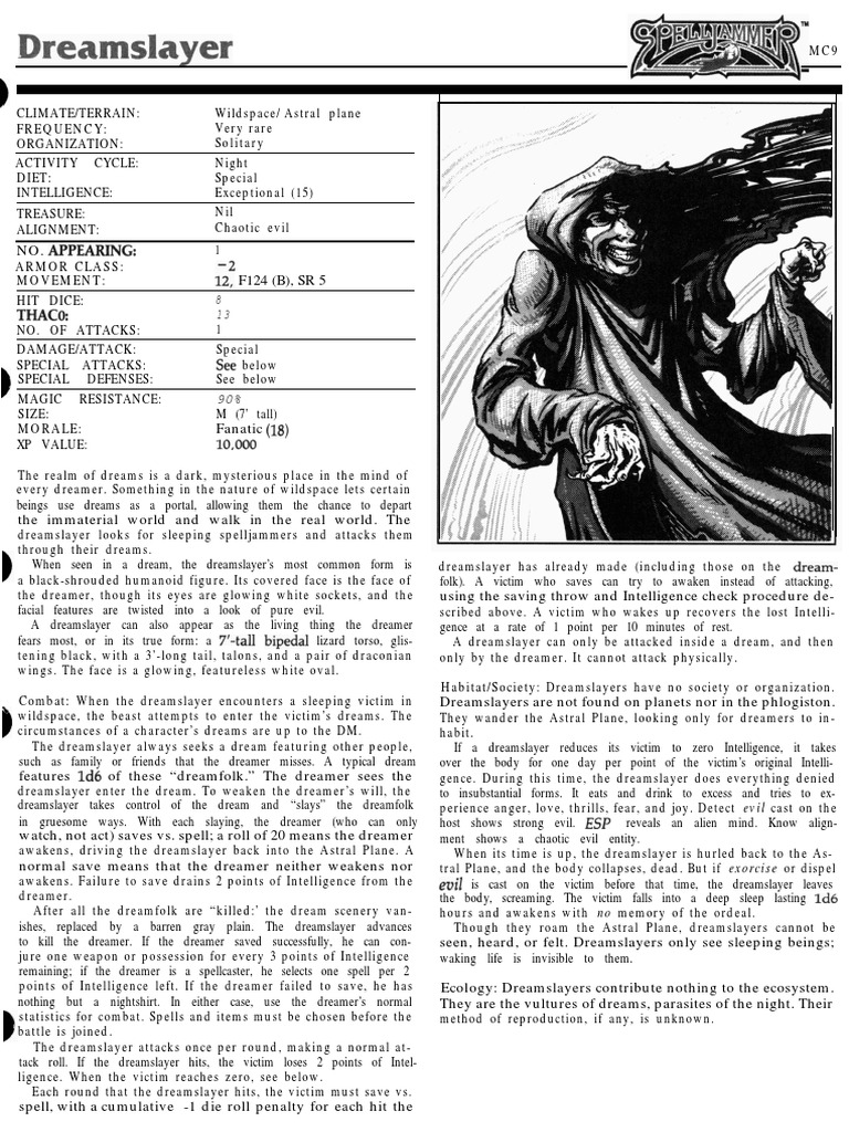 Spelljammer - Monstrous Compendium Appendix 5 | PDF | Dream