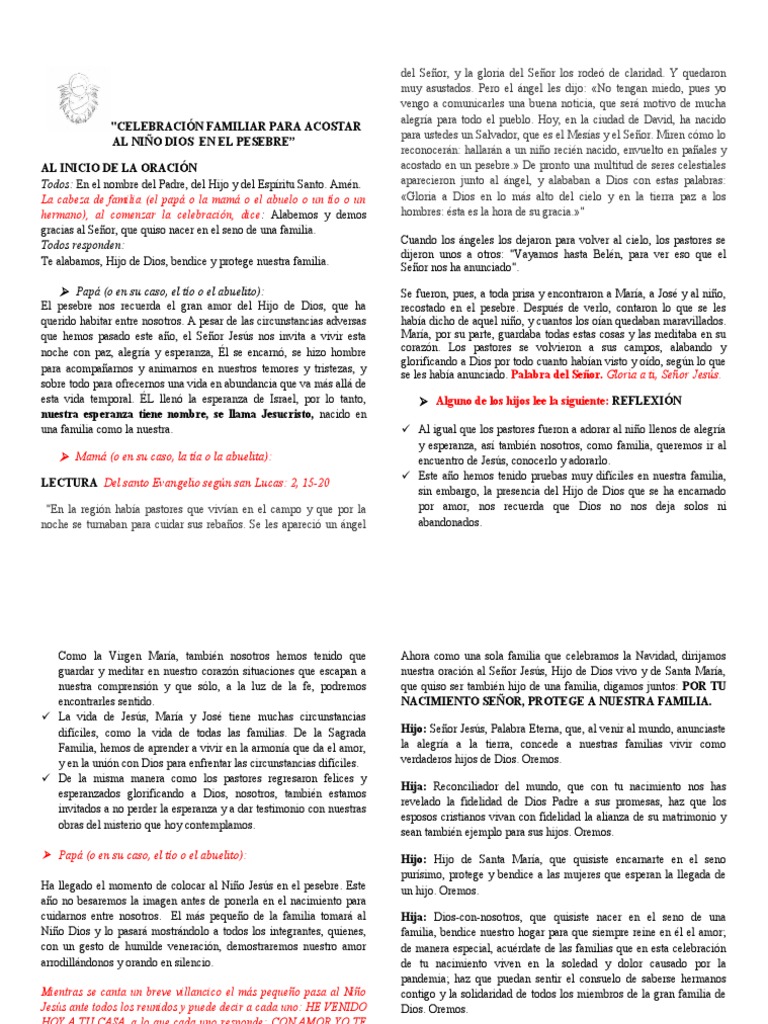 Subsidio para Acostar Al Niño Dios | PDF | María, madre de Jesús | Oración