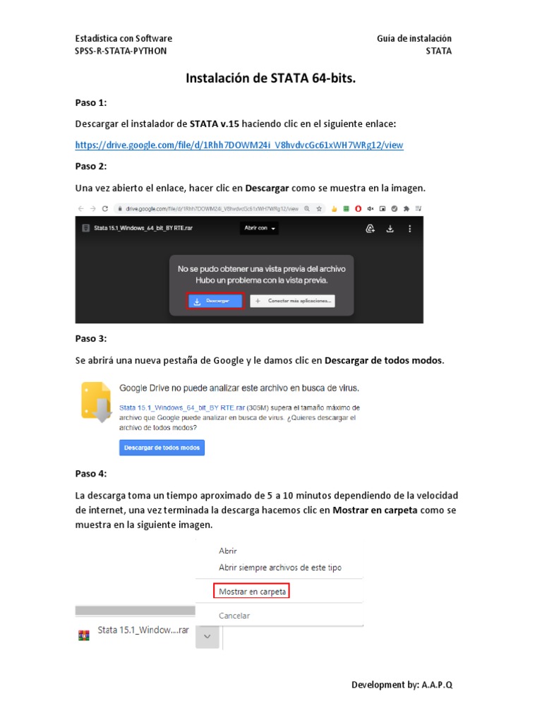 Guía de Instalación - STATA | PDF | Desarrollo de software | Informática