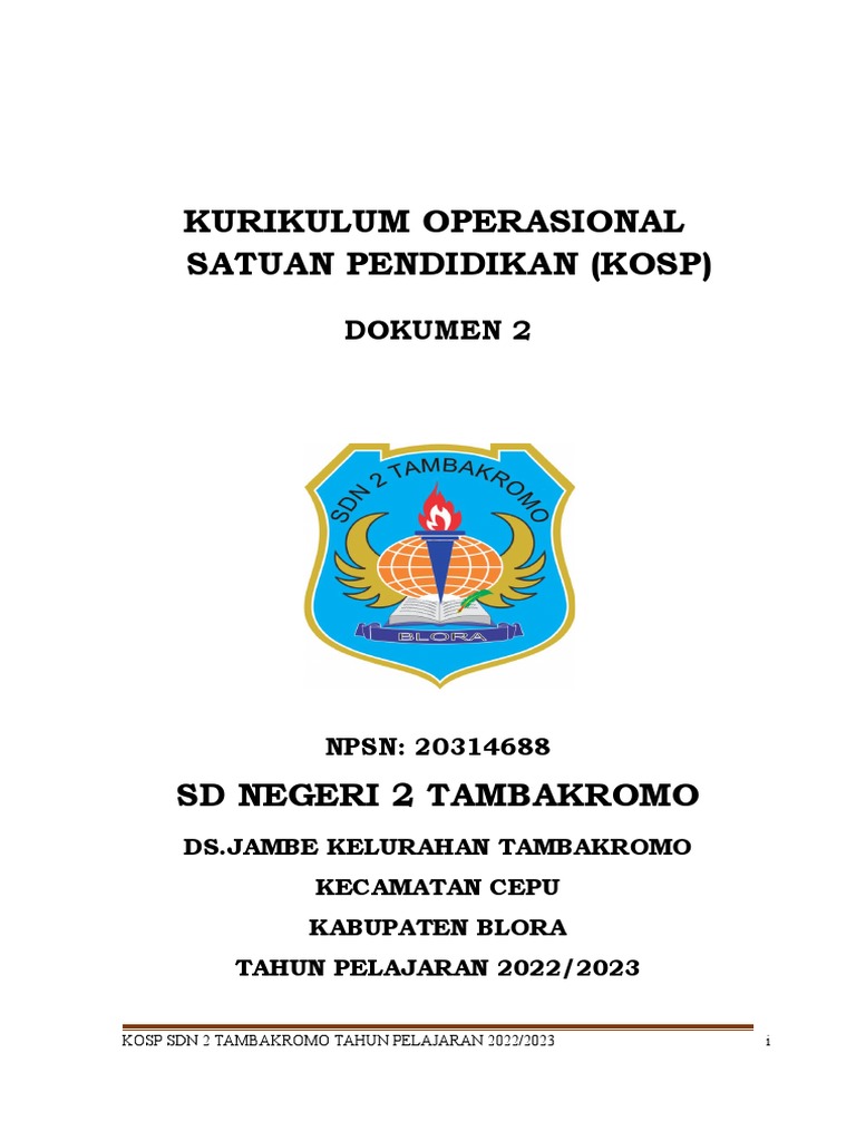 Cover HAL DEPAN Kosp Dan Lampiran | PDF