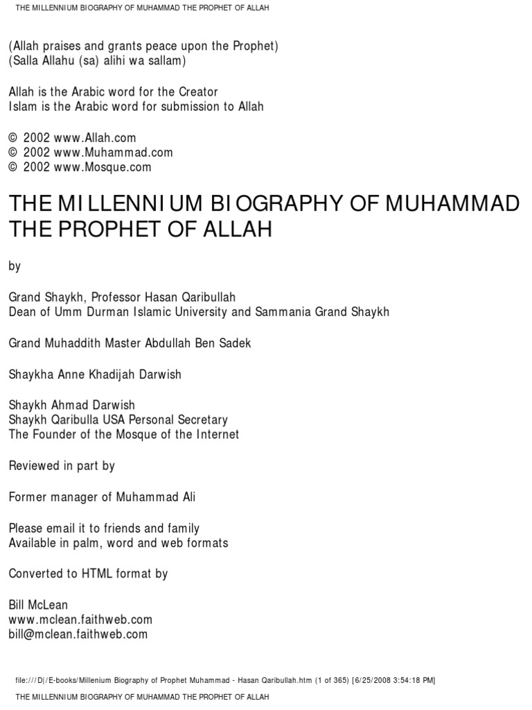 Millennium Biography of Prophet Muhammad PDF | PDF | Ishmael | Muhammad
