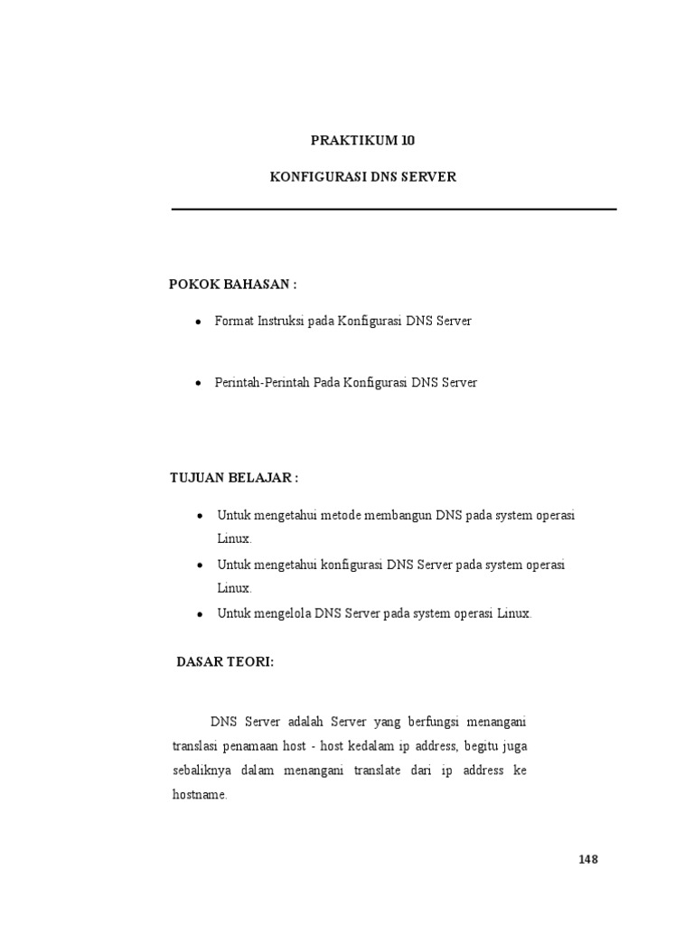 10 Konfigurasi DNS Server | PDF
